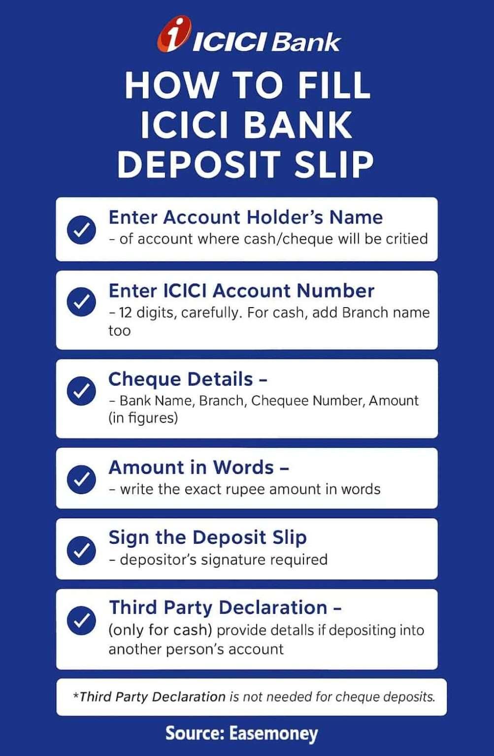 ICICI Deposit Slip - PDF Download and Filling Steps 2026