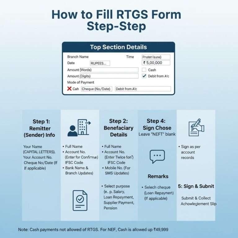 How to Fill RTGS Form in Any Bank: Limits, & Charges 2026