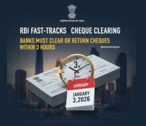 RBI Enable 3-Hour Cheque Clearing from January 3, 2026 in India