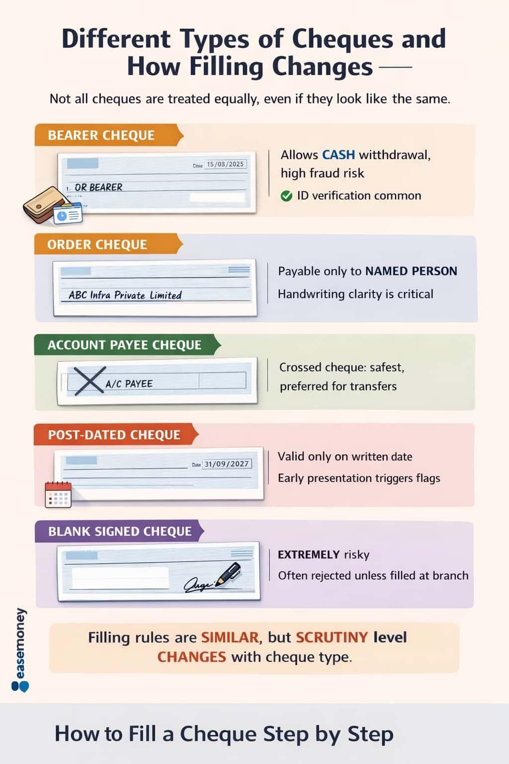 Cheque Filling Process: All Banks, Self, Other, or RTGS 2026