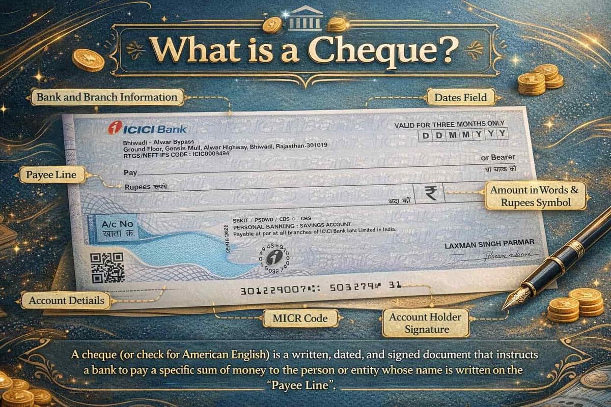 Cheque Explained: Meaning, Types, Rules & Uses in India 2026